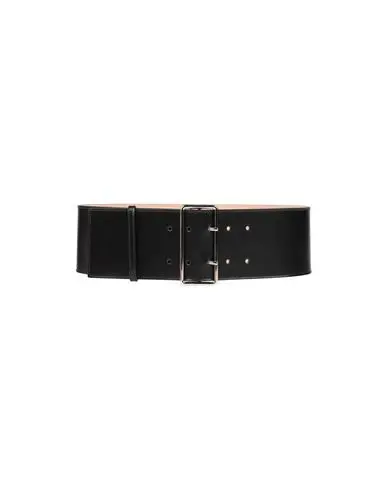 Alexander McQueen Calfskin Leather Belt - Black
