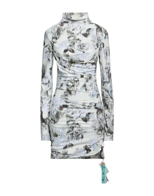 OFF-WHITE™ Mini Floral-print Bodycon Dress - Beige