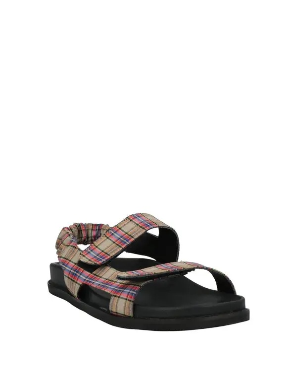 Momoni Tartan Ankle Strap Sandals - Grey