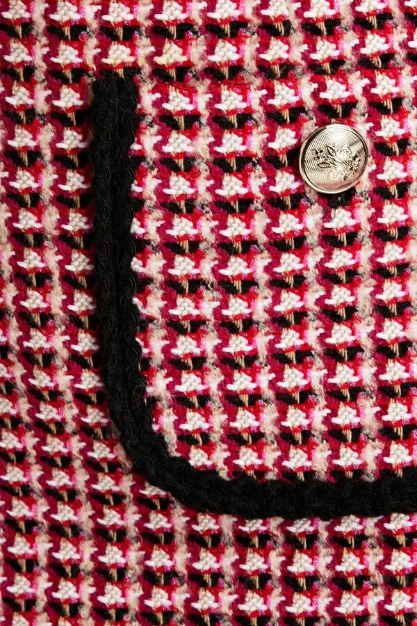 Maje Buttonembellished Tweed Mini Skirt