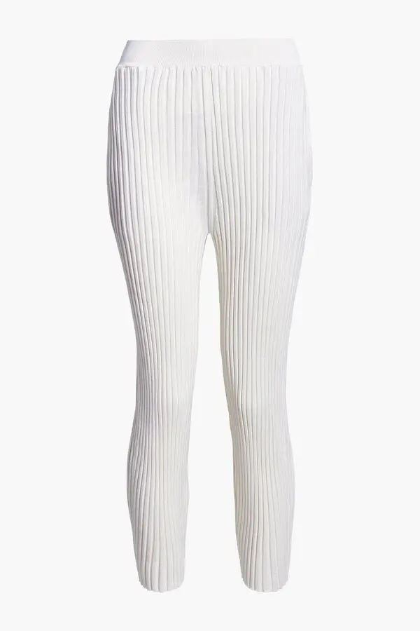 Stella McCartney Cropped Ribbed Woolblend Leggings