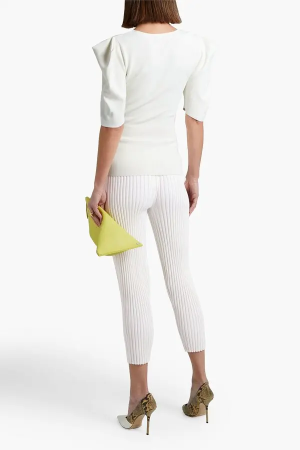Stella McCartney Cropped Ribbed Woolblend Leggings