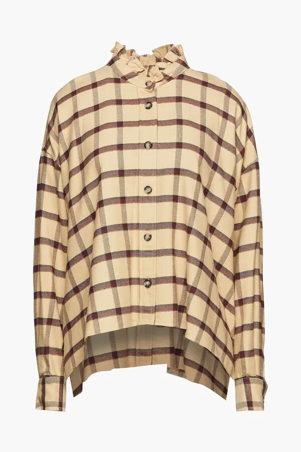 MARANT ETOILE Ilaria Checked Cottonflannel Shirt - Pastel Yellow