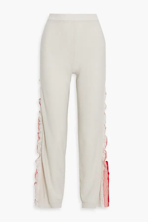 Stella McCartney Crepe-trimmed Wool Track Pants