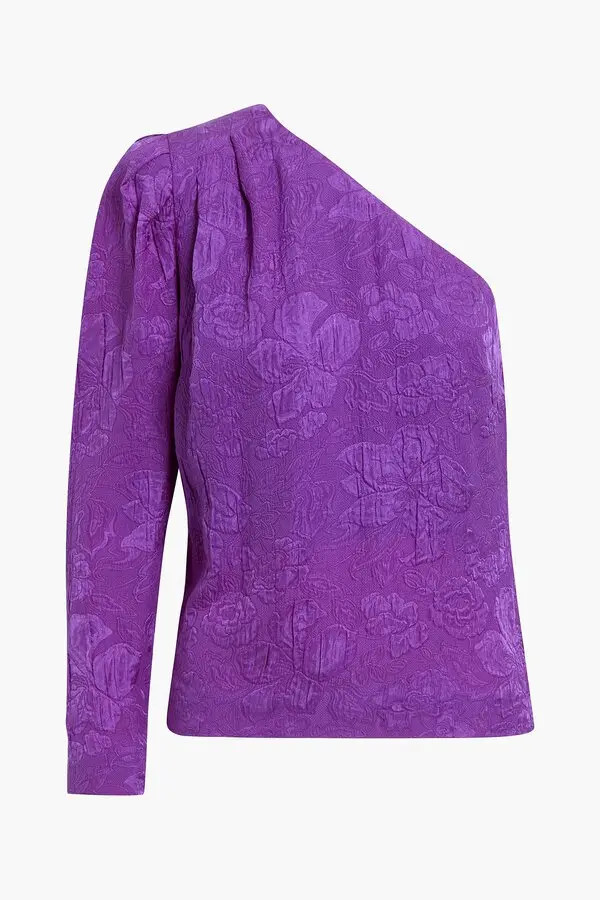 Stella McCartney One-sleeve Silk-cloqué Top