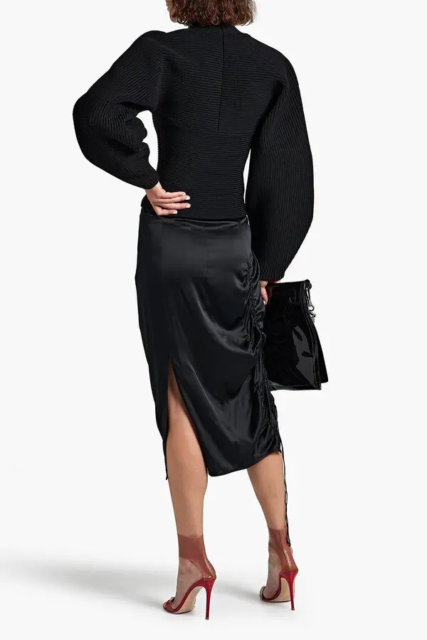 Alexander Wang Integral Shrug Ribbedknit Sweater - Black