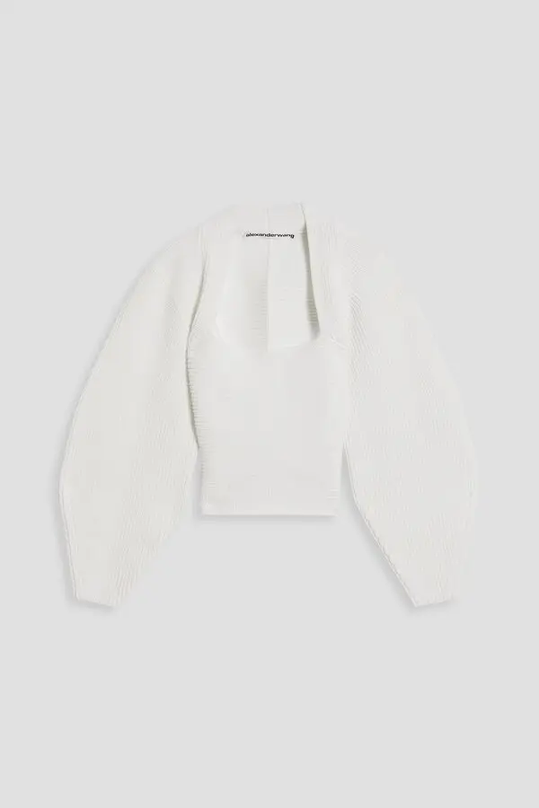 Alexander Wang Integral Shrug Ribbedknit Sweater - White