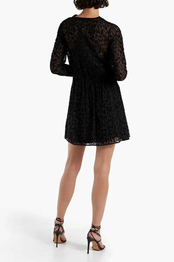 IRO PARIS Layana Wrap-effect Devoré Mini Dress