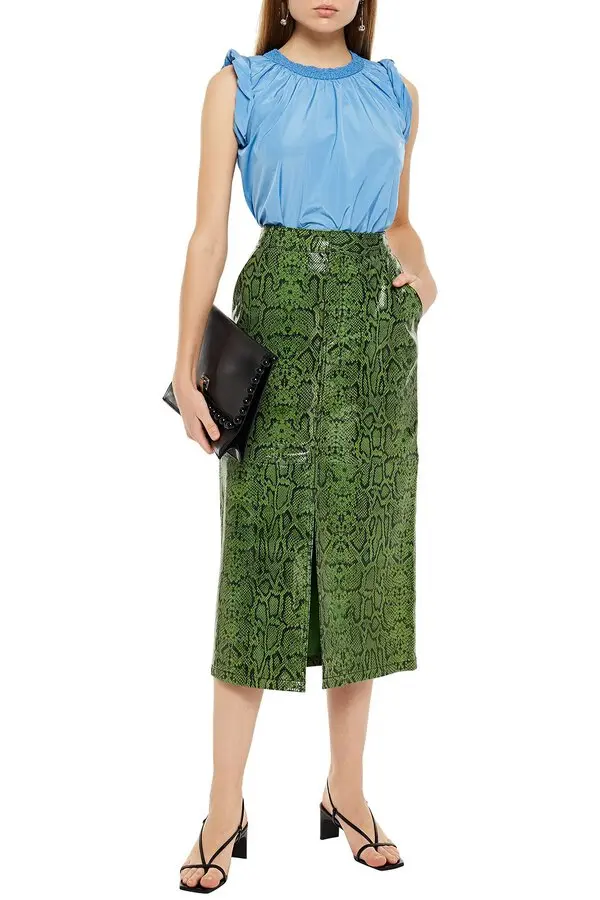 Kenzo Shirred Gathered Poplin Top
