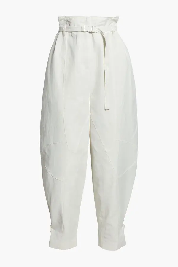 Stella McCartney Daisy Belted Twill Tapered Pants
