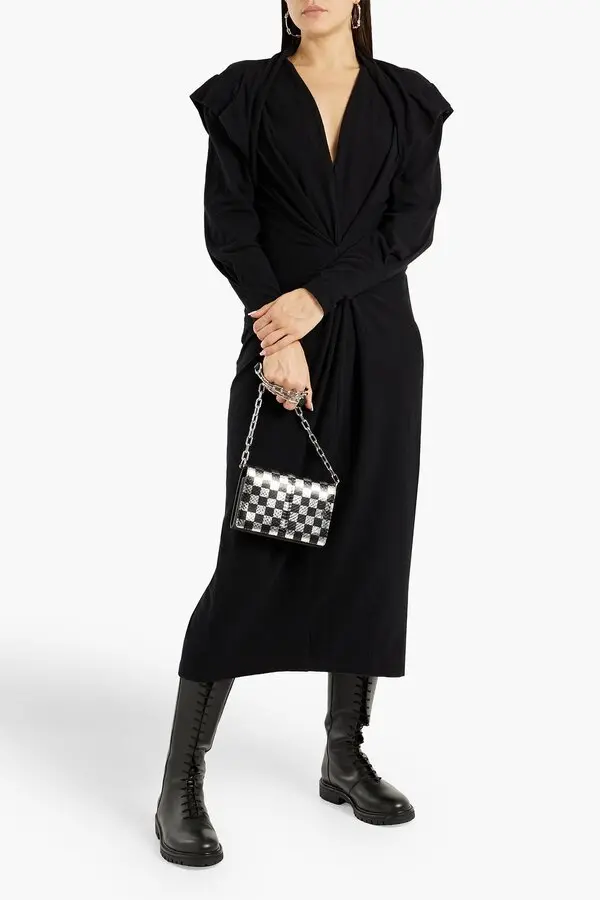 IRO PARIS Sibala Draped Stretch-cotton Midi Dress