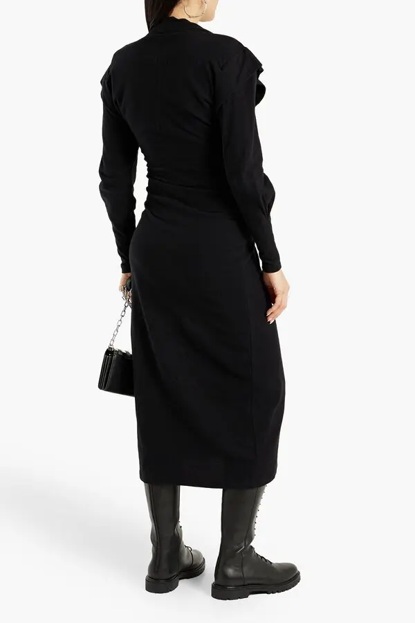 IRO PARIS Sibala Draped Stretch-cotton Midi Dress