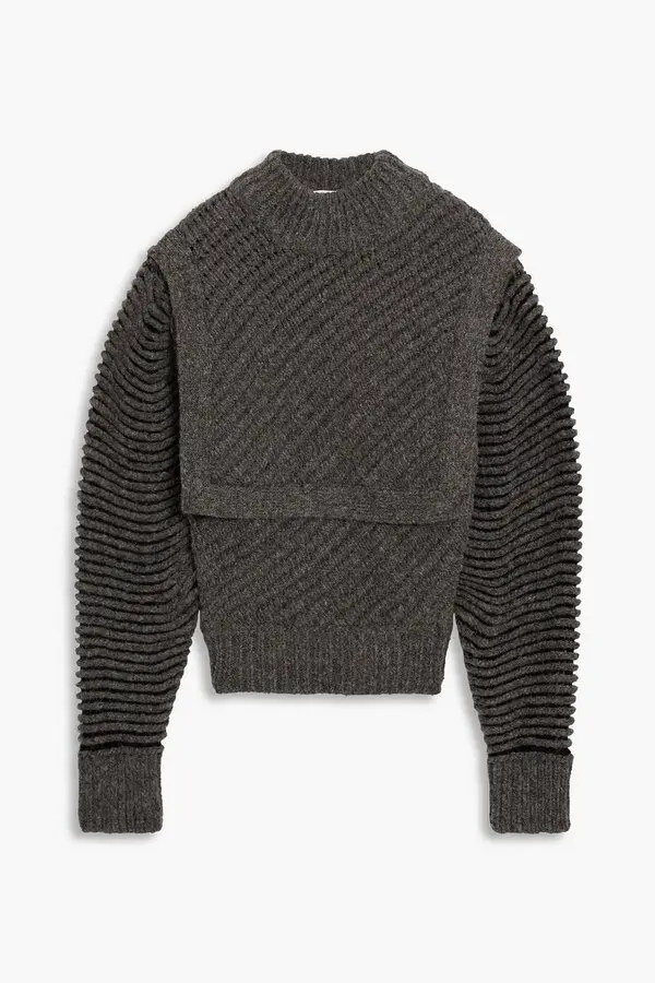 IRO PARIS Jalya Mélange Ribbed-knit Turtleneck Sweater - Anthracite
