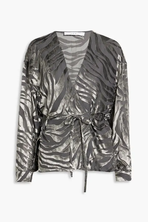 IRO PARIS Nurat Devoré-velvet Wrap Blouse