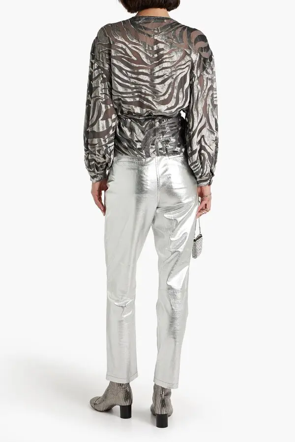 IRO PARIS Nurat Devoré-velvet Wrap Blouse
