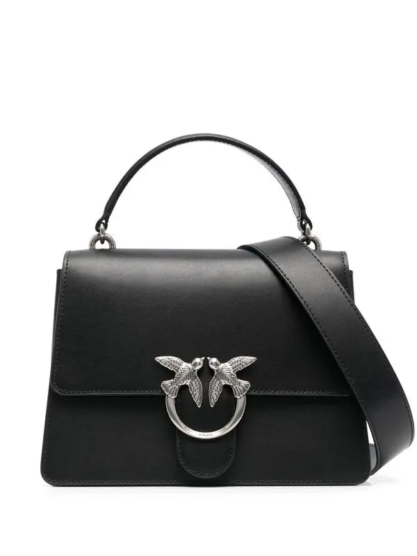 Pinko Love Birds Leather Tote Bag - Black