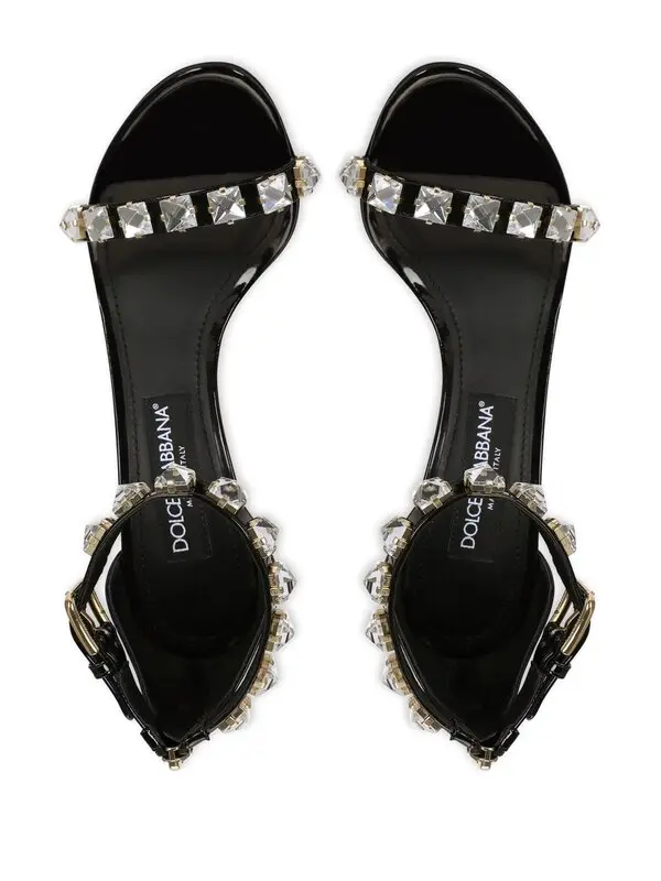 Dolce & Gabbana 105mm Rhinestone-embellished Leather Sandals