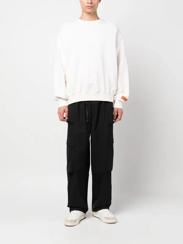 BONSAI Buckle-fastening Belted Cargo Trousers - Black