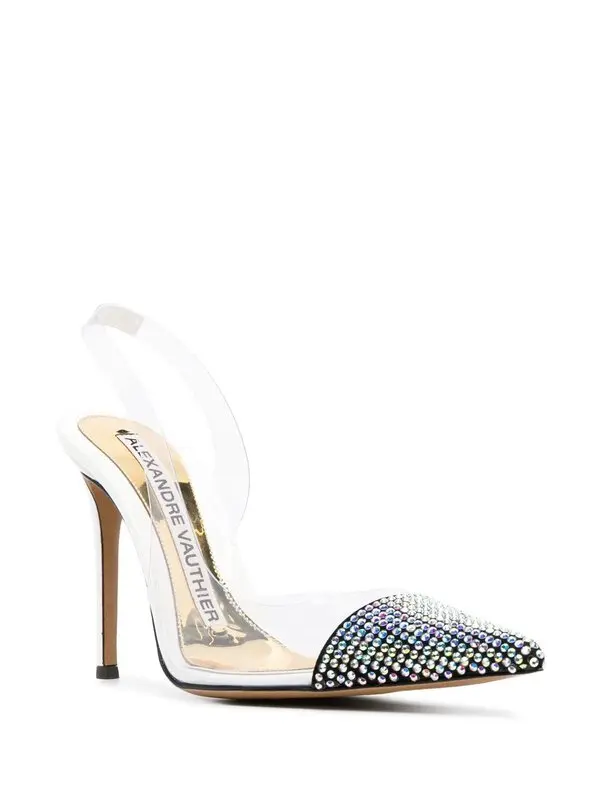 Alexandre Vauthier Amber Ghost 100mm Crystal-embellished Stiletto Pumps - White