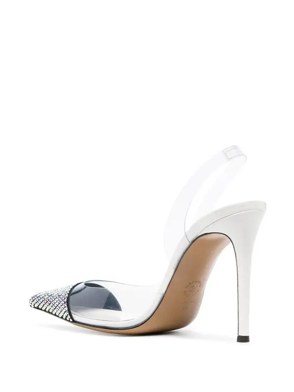 Alexandre Vauthier Amber Ghost 100mm Crystal-embellished Stiletto Pumps - White