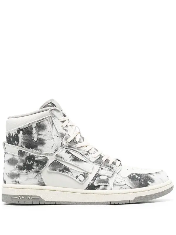 Amiri Skel-top Tie-dye Canvas Sneakers - Grey
