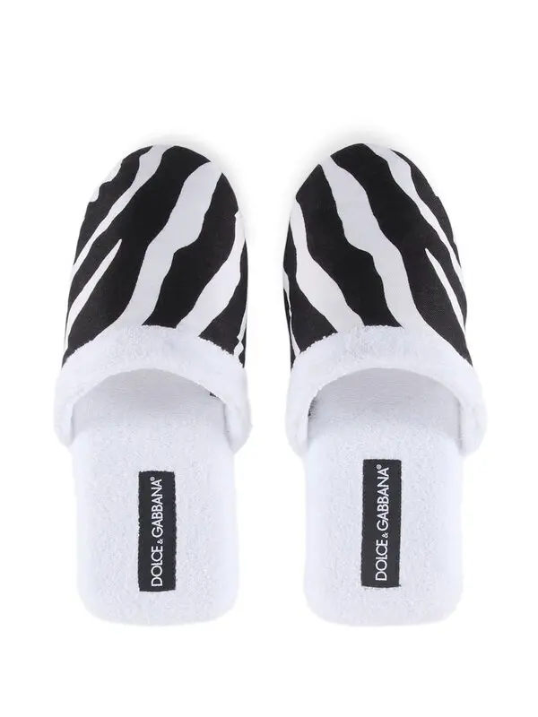 Dolce & Gabbana Cotton Terry Slippers - White