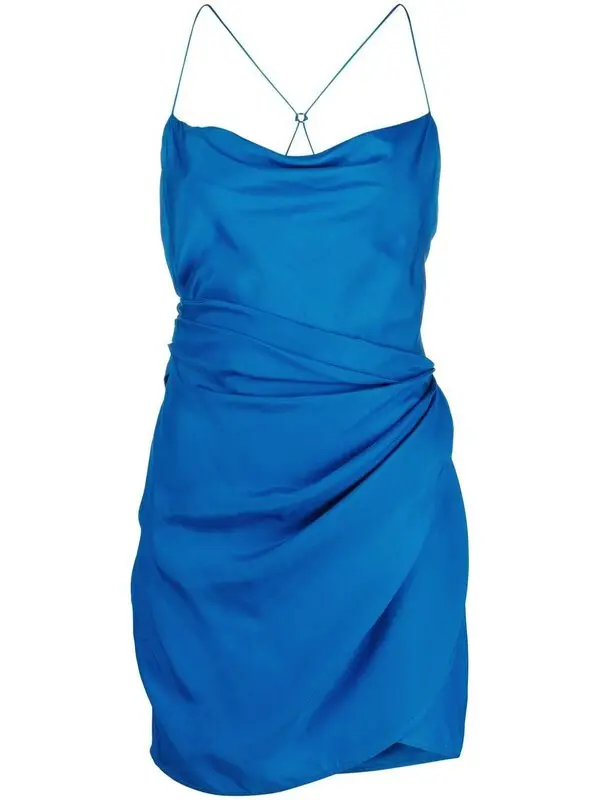 Gauge81 Scoop-neck Gathered Minidress - Blue