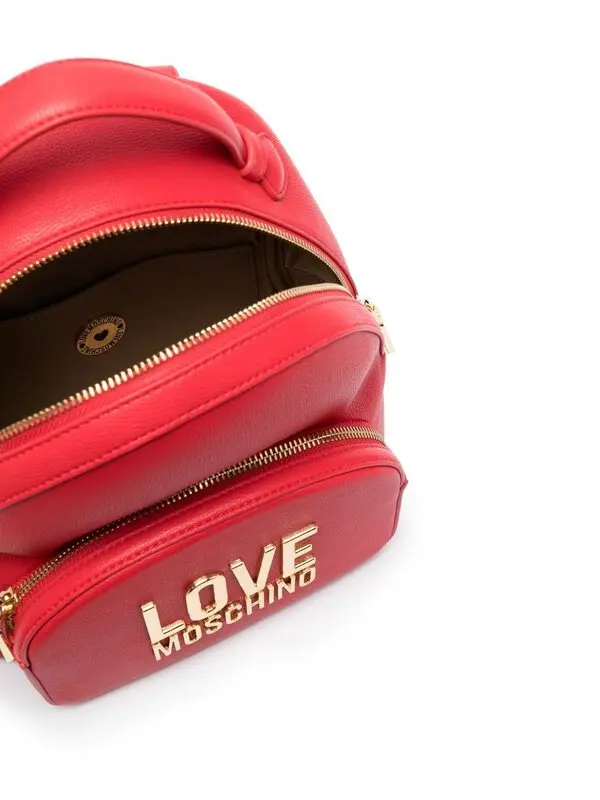 Moschino Logo-plaque Pebbled-effect Backpack
