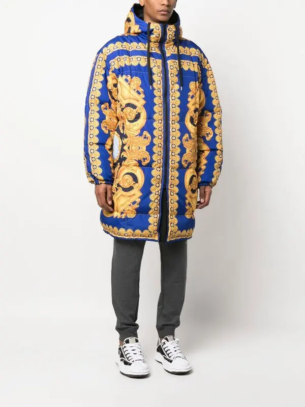 Versace Reversible Baroque-pattern Parka Coat
