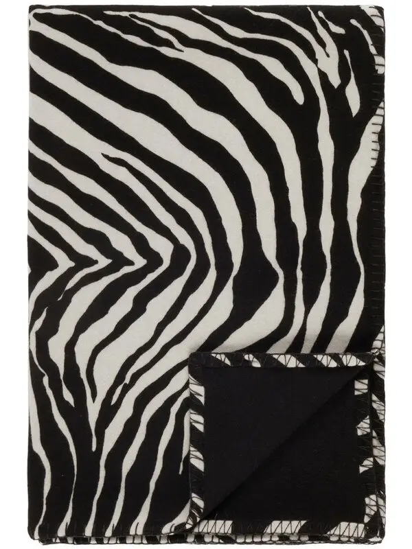 Dolce & Gabbana Zebra-print Rectangular Blanket - Black