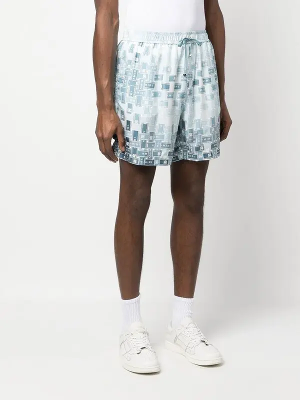 Amiri Printed Silk Shorts - Blue