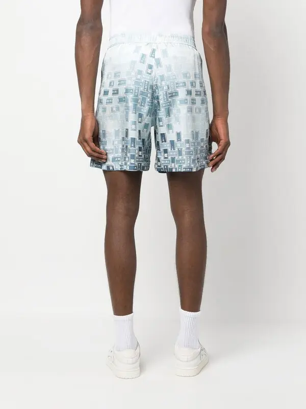 Amiri Printed Silk Shorts - Blue