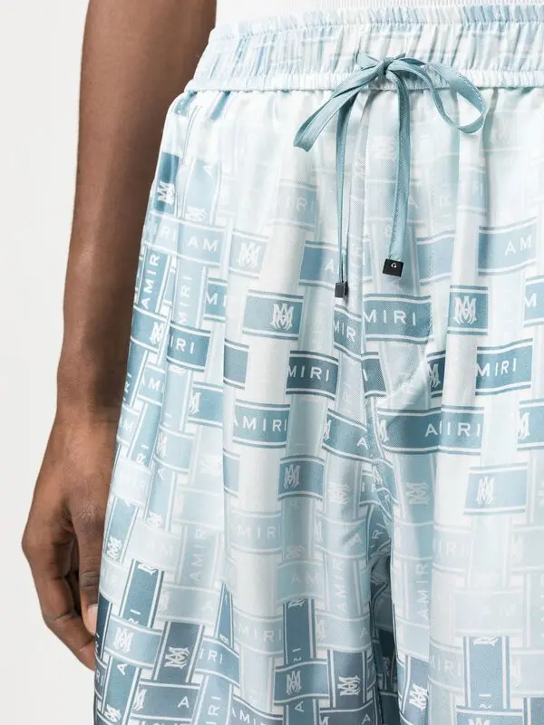 Amiri Printed Silk Shorts - Blue