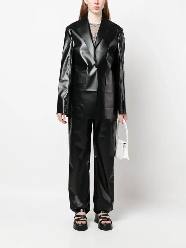 KASSL EDITIONS High-shine Straight-leg Trousers