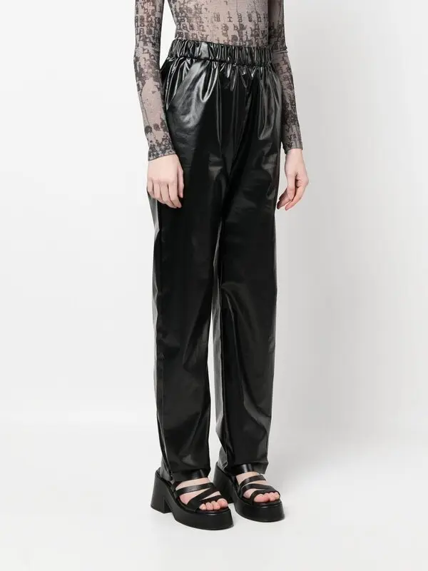 KASSL EDITIONS High-shine Straight-leg Trousers