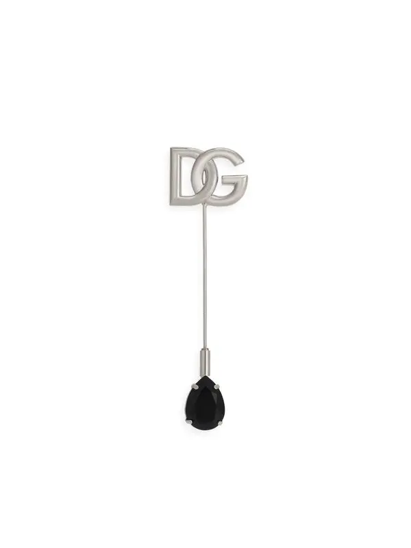 Dolce & Gabbana Dg-logo Lapel Pin - Silver