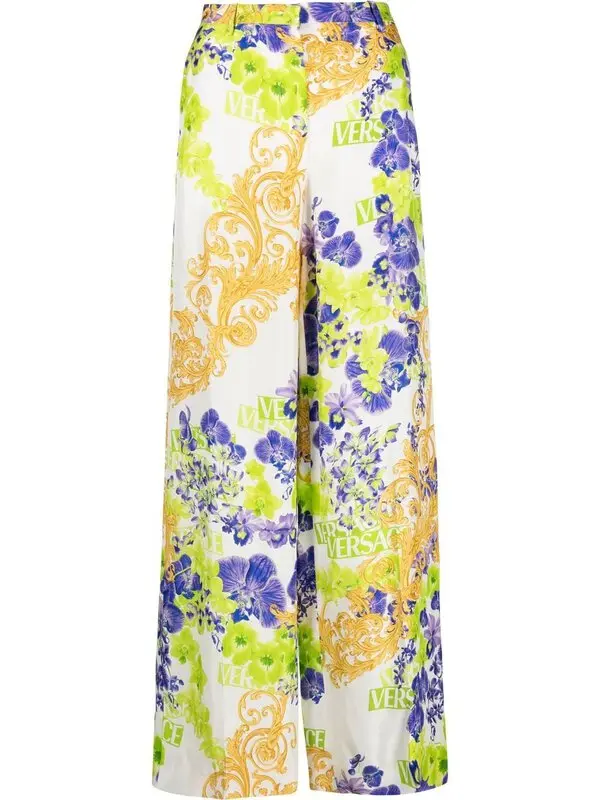 Versace Baroque-print Trousers - White
