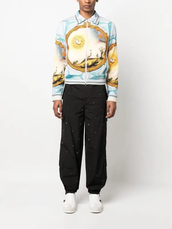 Amiri Landscape Frame Varsity Jacket - Blue