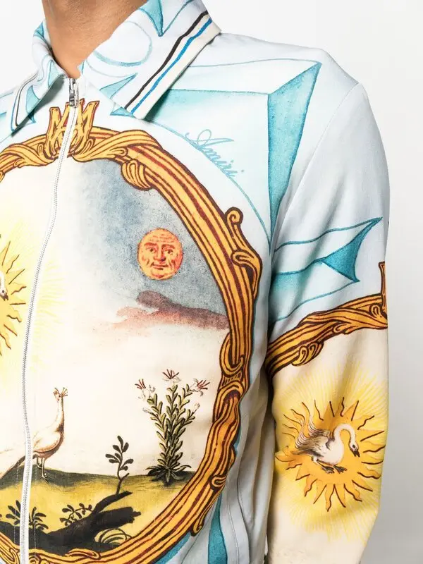 Amiri Landscape Frame Varsity Jacket - Blue
