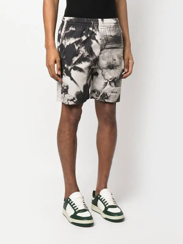 MSGM Graphic-print Track Shorts
