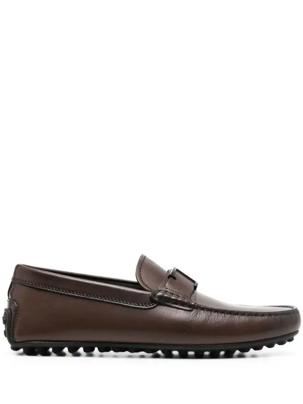 TOD'S Almond-toe Loafers - Brown