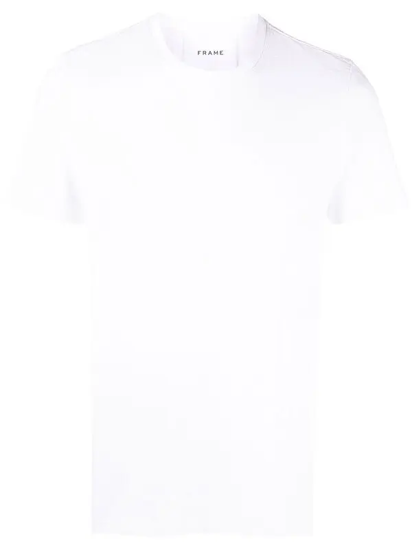 FRAME Plain Round-neck T-shirt - White