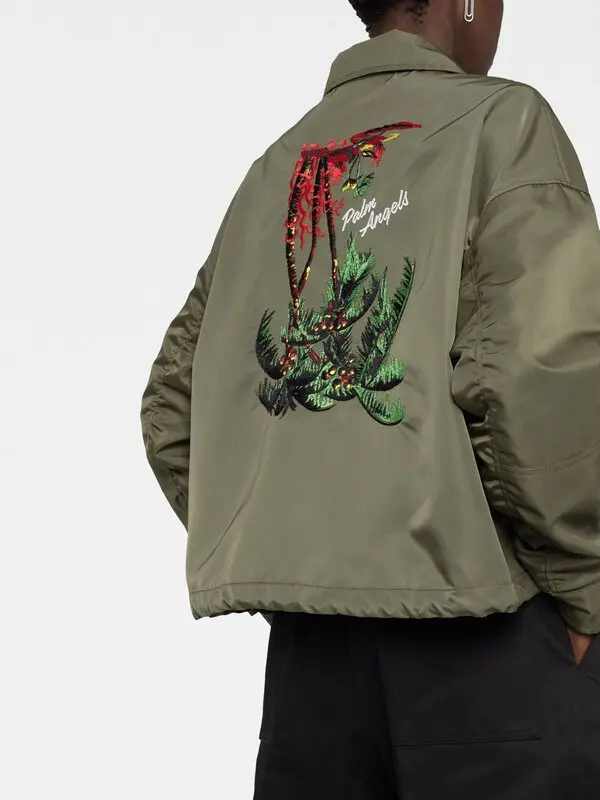Palm Angels Embroidered-logo Zip-up Jacket