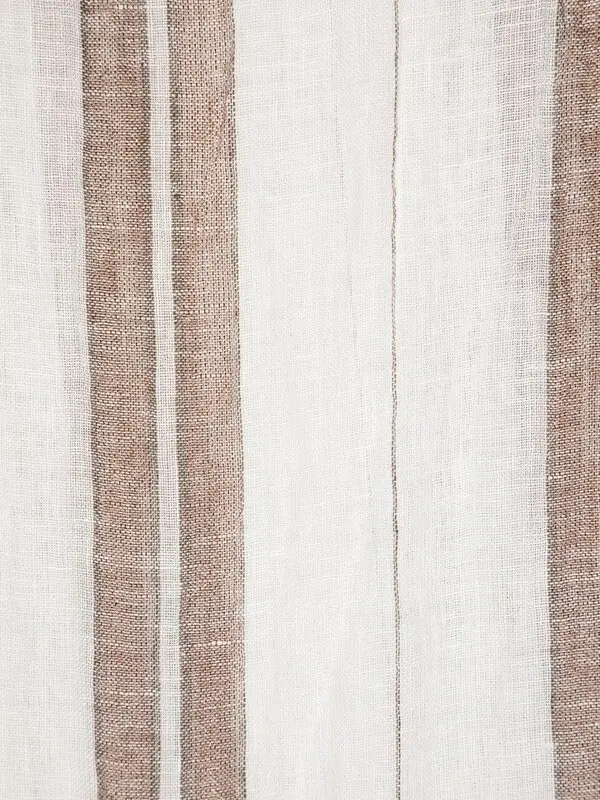 Brunello Cucinelli Striped Linen-blend Scarf - White