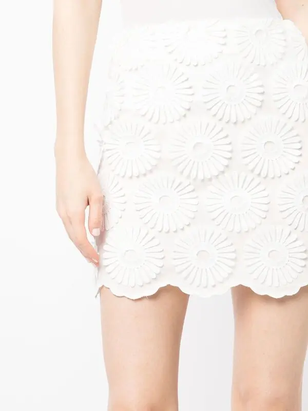 Elie Saab Floral-embroidered Miniskirt