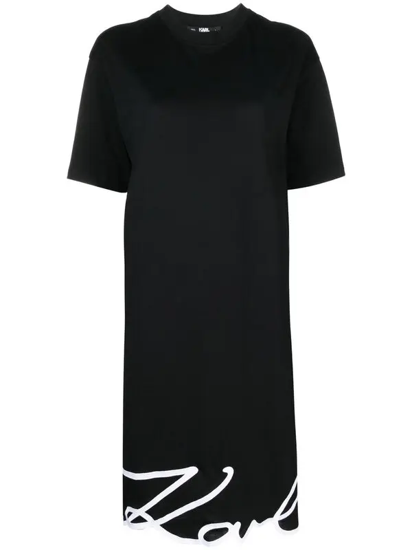 Karl Lagerfeld Signature Hem Organic-cotton Dress