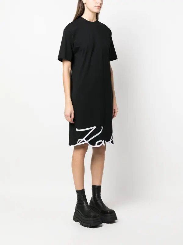 Karl Lagerfeld Signature Hem Organic-cotton Dress