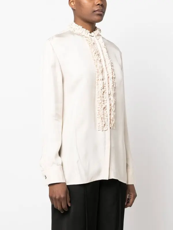 JIL SANDER Ruffle-trim Blouse - Neutrals