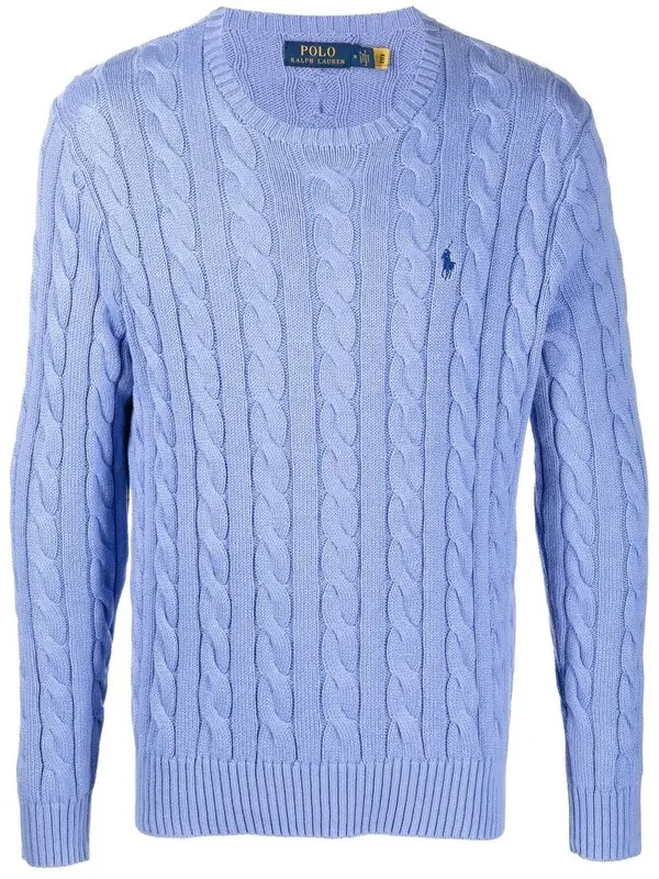 Polo Ralph Lauren Cable-knit Long-sleeved Jumper - Blue