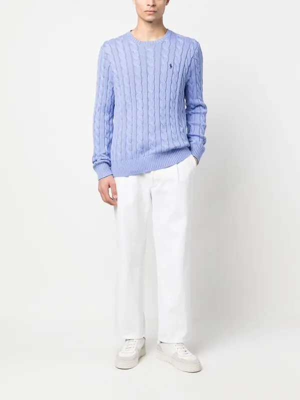 Polo Ralph Lauren Cable-knit Long-sleeved Jumper - Blue